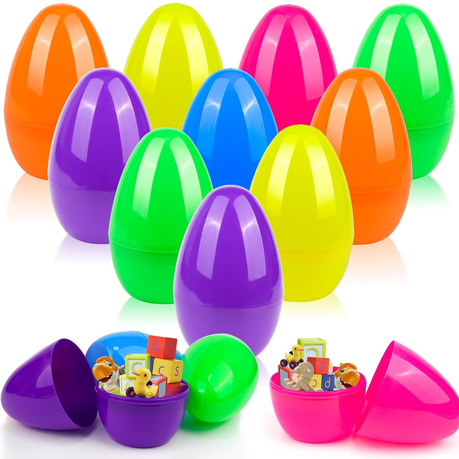 A 12 Pack 8 Inch Jumbo Easter Eggs Empty Fillable Large Empty Eggs Bulk ...
