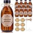 12 Pack, 8 OZ Amber Glass Bottles with Caps Leakproof Refilllable Empty ...