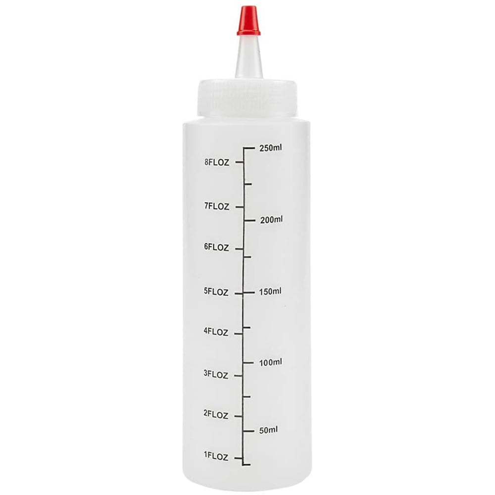 12-Pack 8 Oz Condiment Squeeze Bottles with Red Tip Cap - Durable ...