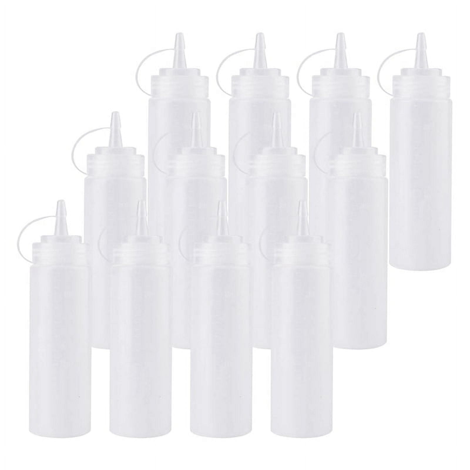 12 Pack 8 Oz Squeeze Squirt Condiment Bottles with on Cap Lids for ...