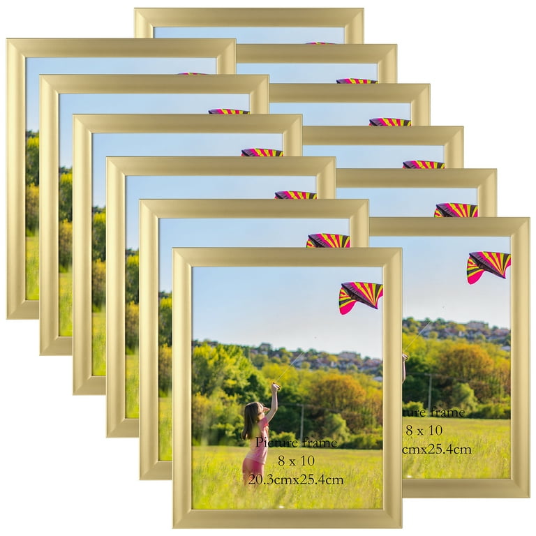 12 Pack 8x10 Picture Frames Gold 8 by 10 Photo Frame for Wall and Tabletop Display