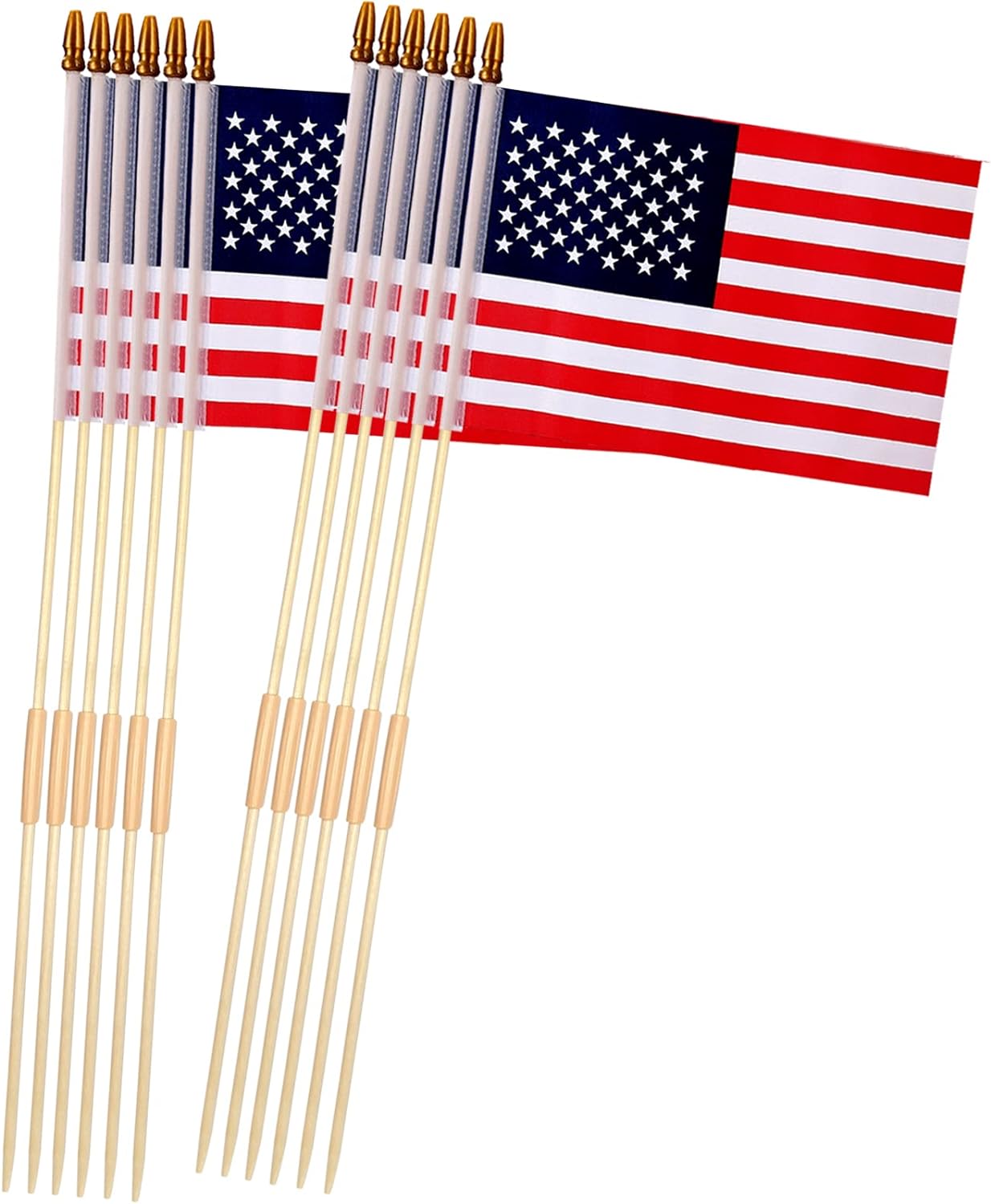 12 Pack 8x12 Inch American Flags on Stick, American Flags for Outside ...