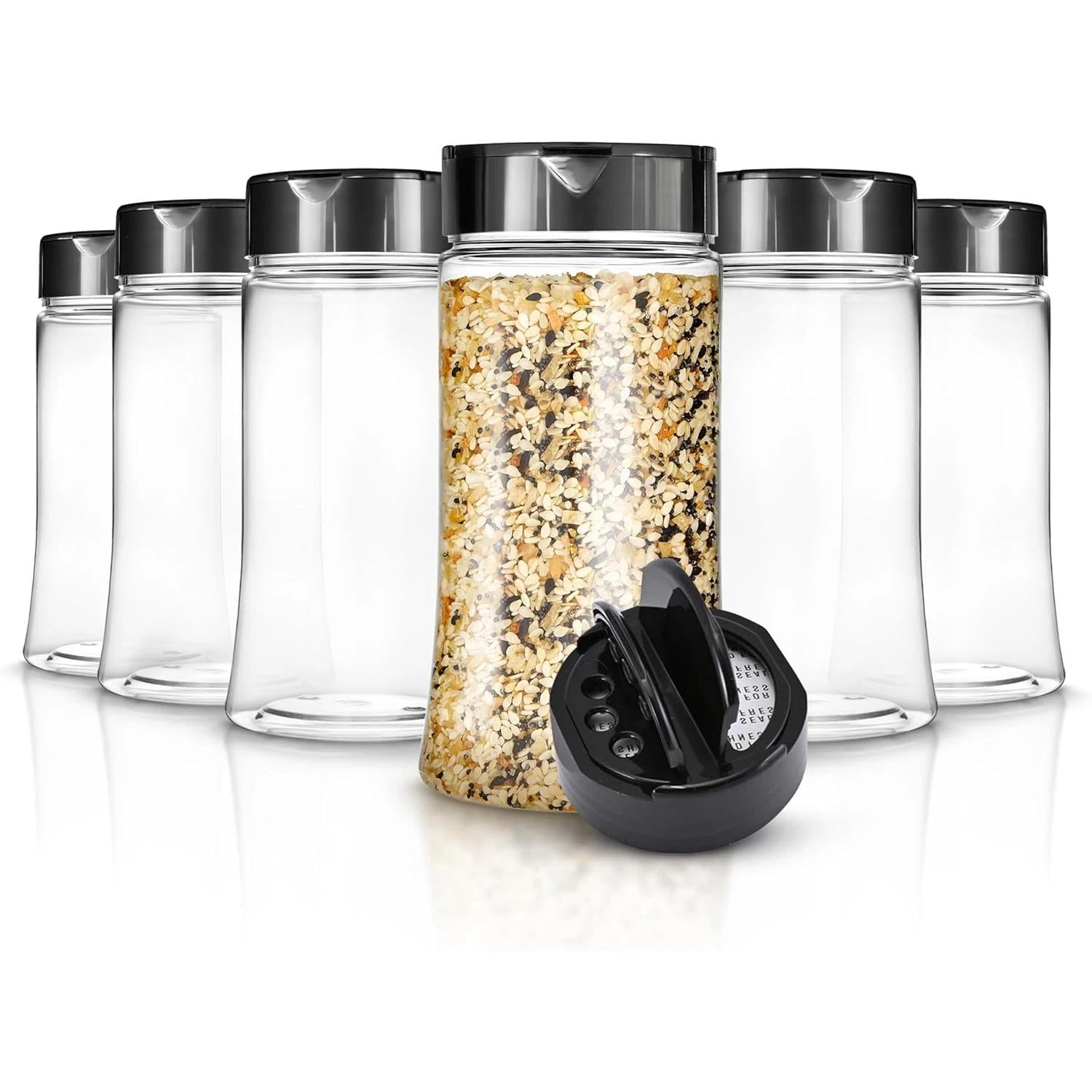 12 Pack 9.5 Oz Plastic Spice Jars, Empty Seasoning Containers for ...