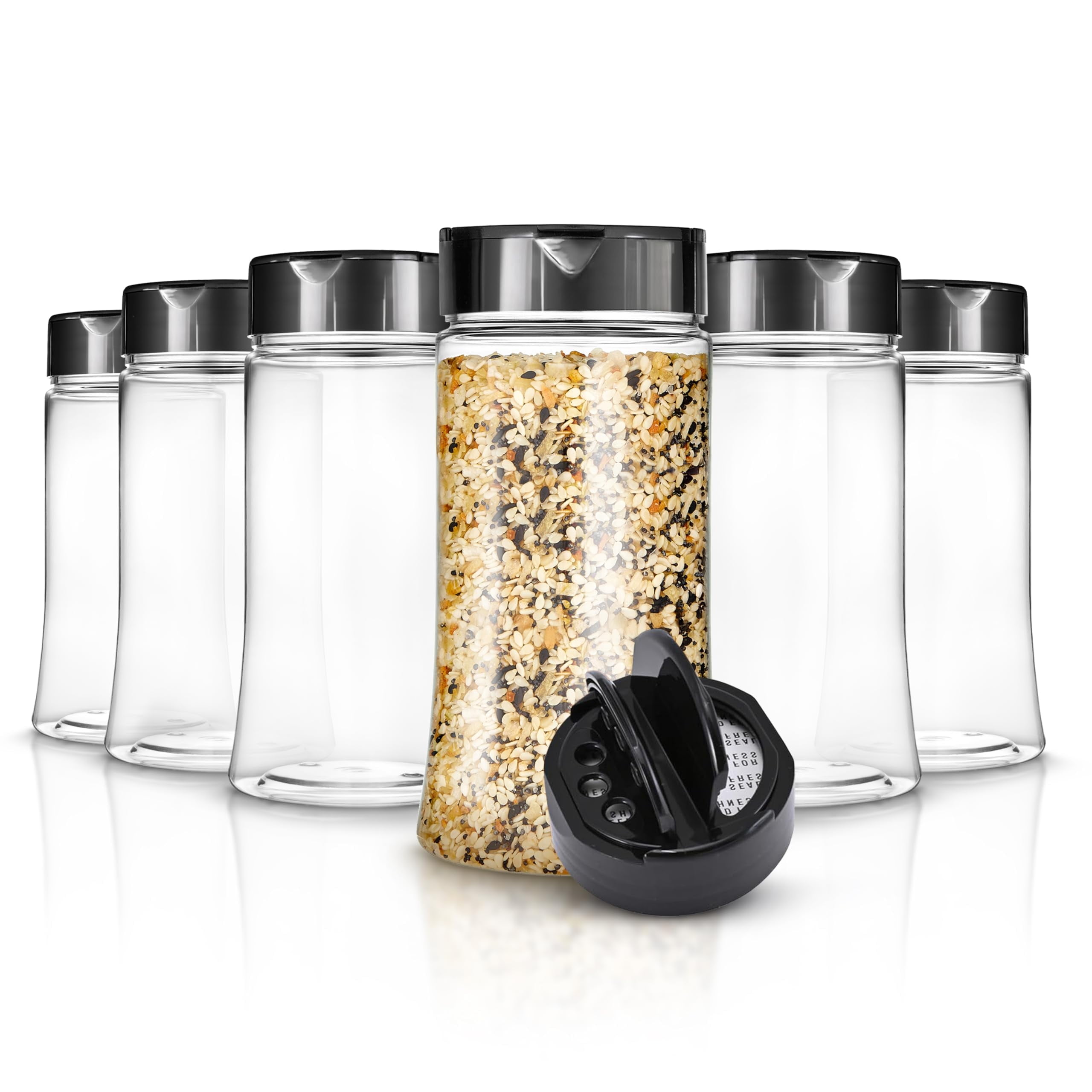 12 Pack 9.5 oz Plastic Spice Jars, Empty Seasoning Containers for ...