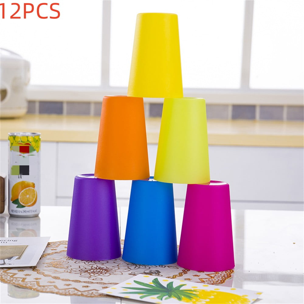 12 Pack 9 oz Plastic Kids Cups, TRIANU Unbreakable Juice Tumblers ...