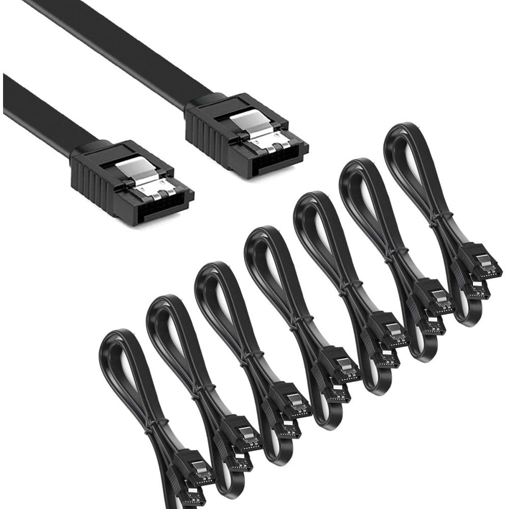 12 Pack 90 Degree Right-Angle Straight SATA III HDD SDD Cable 6.0 Gbps ...