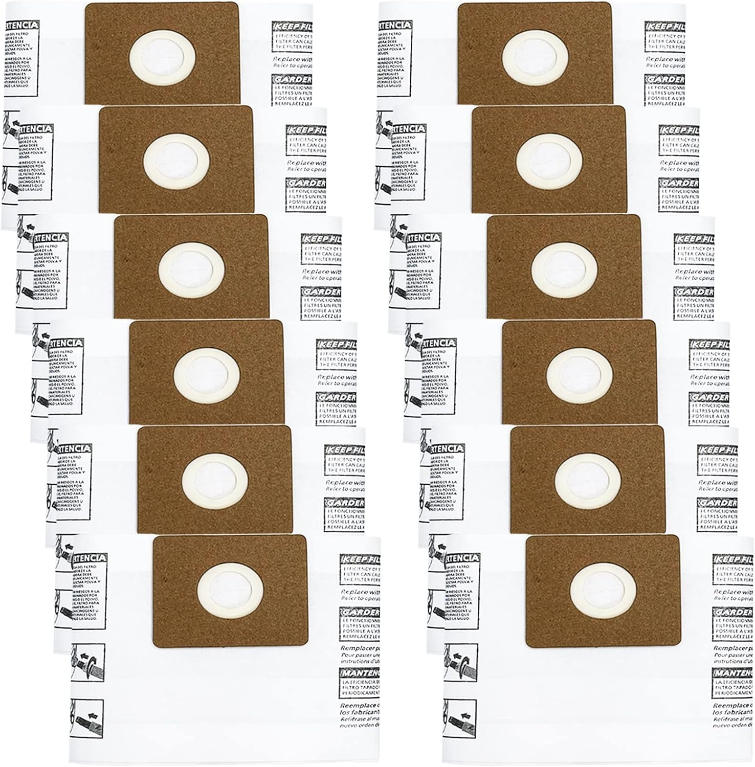 12 Pack 90667 Filter Bags, Type A Collection Bags Compatible with Shop ...