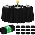 12 Pack 96" Round White Disposable Plastic Tablecloths - Premium PEVA ...