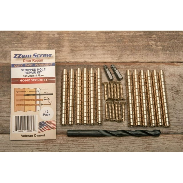 ZZem Screw 12 Pack Door Hinge Repair Kit - Permanent Stripped Screw ...