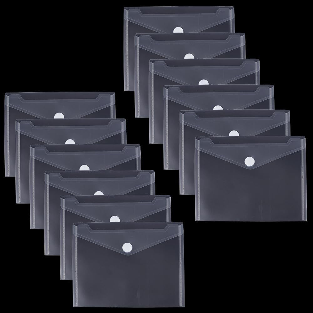 12 Pack 9x7in Clear Plastic Envelope Bags Transparent Folders Large ...