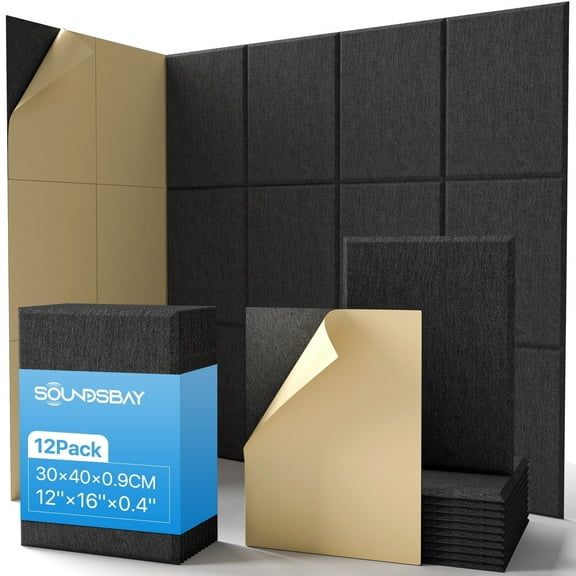 "72 Pack Acoustic Panels, 1"" x 12"" x 12"", Noise Canceling for Studio, Home Office" - Walmart.com