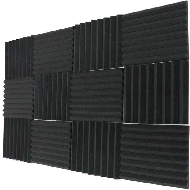 12 Pack Acoustic Panels Studio Foam Wedges 1" X 12" X 12", Charcoal 8 ...