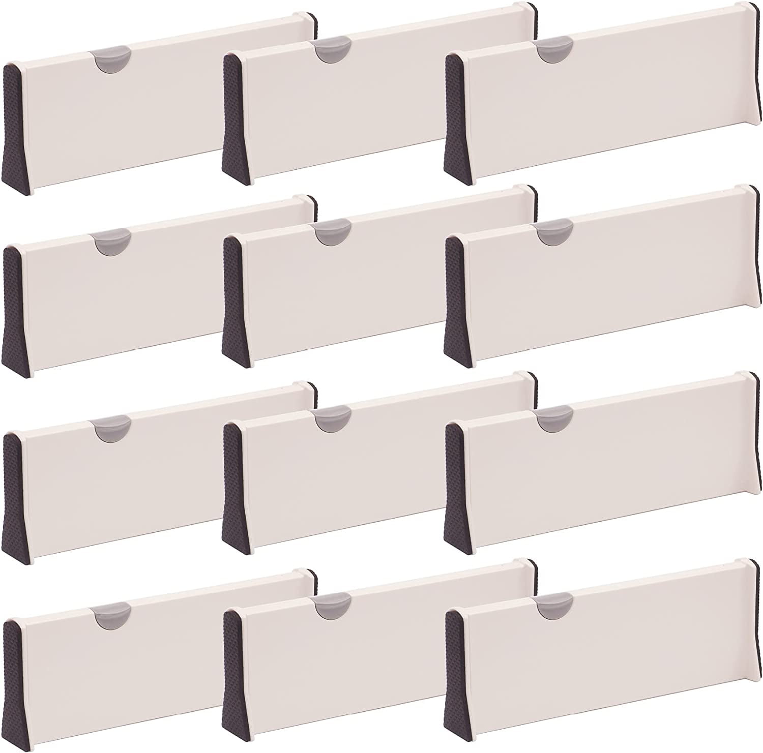 12 Pack Adjustable Dresser Drawer Dividers Organizers, Plastic ...