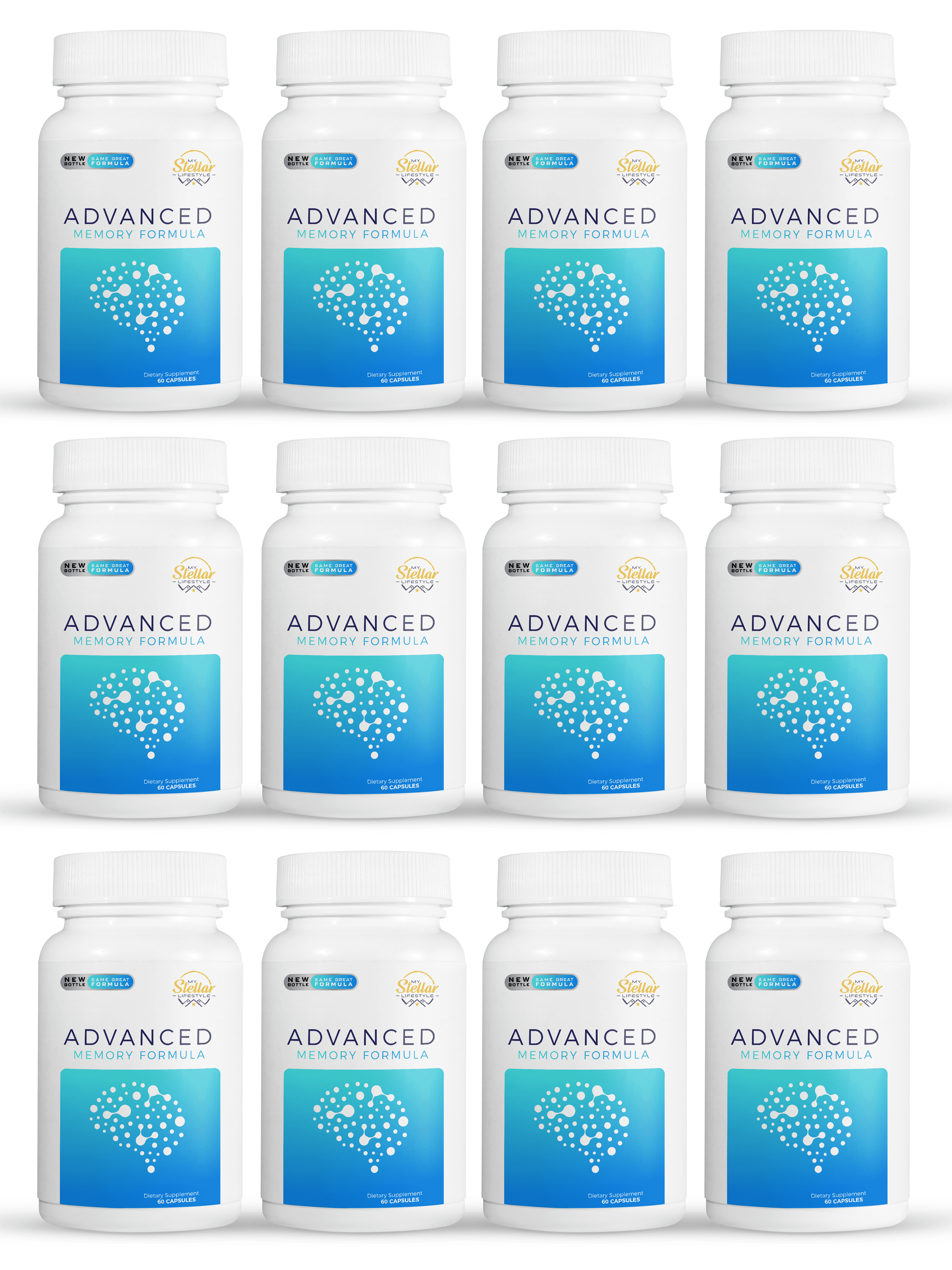 12 Pack Advanced Memory Formula, helps memory attention & focus-60 ...