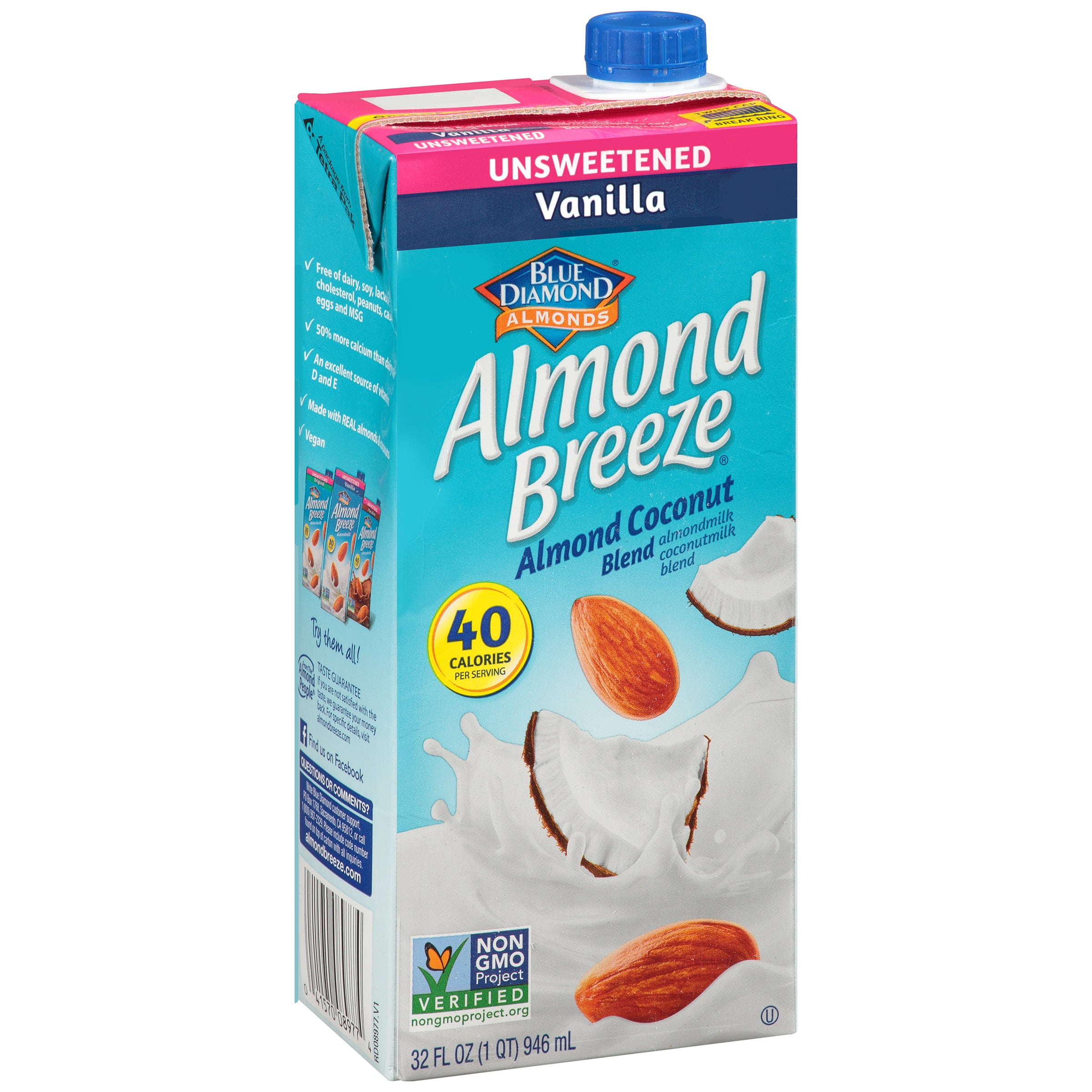 Blue Diamond Almonds, Almond Coconut Milk Vanilla Unsweetened, 32 fl oz ...