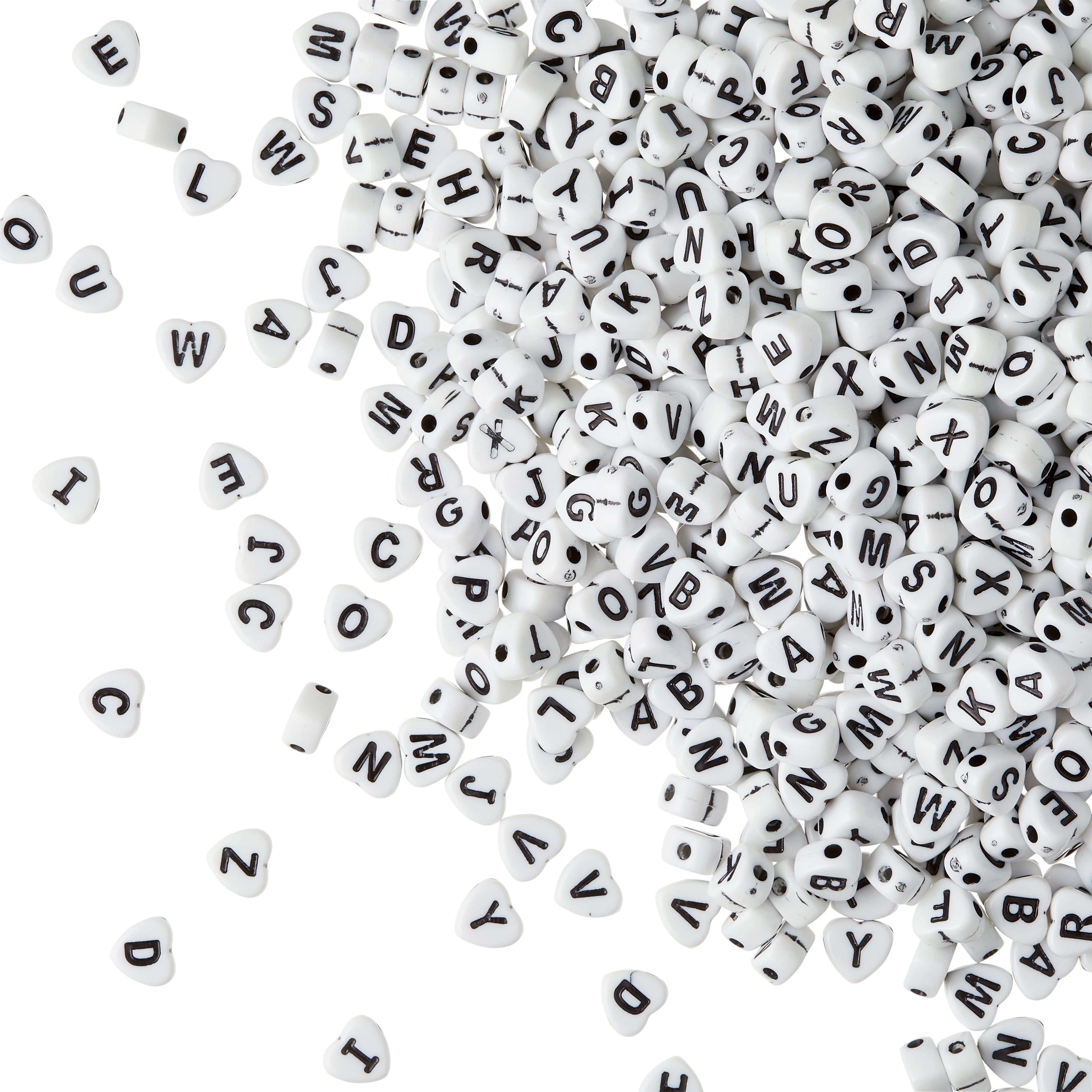 12 Pack: Alphabet Acrylic Heart Craft Beads by Bead Landing™ - 7mm ...