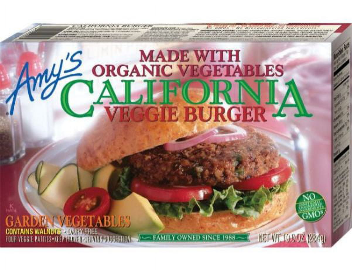 (12 Pack) Amy's Vegan California Veggie Burger, 10 Ounces Per Box ...