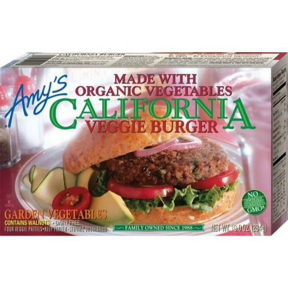 (12 Pack) Amy's Vegan California Veggie Burger, 10 Ounces Per Box ...