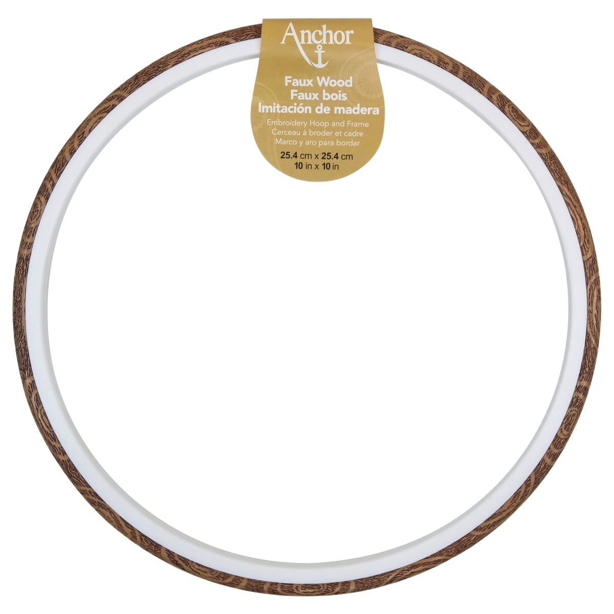 12 Pack: Anchor® 10" Faux Wood Round Embroidery Hoop & Frame - Walmart.com