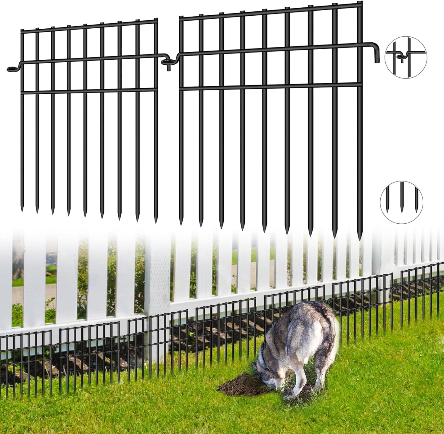 12 Pack Animal Barrier Fence, 13in(H) x12.2ft(L) Fence Barrier for ...