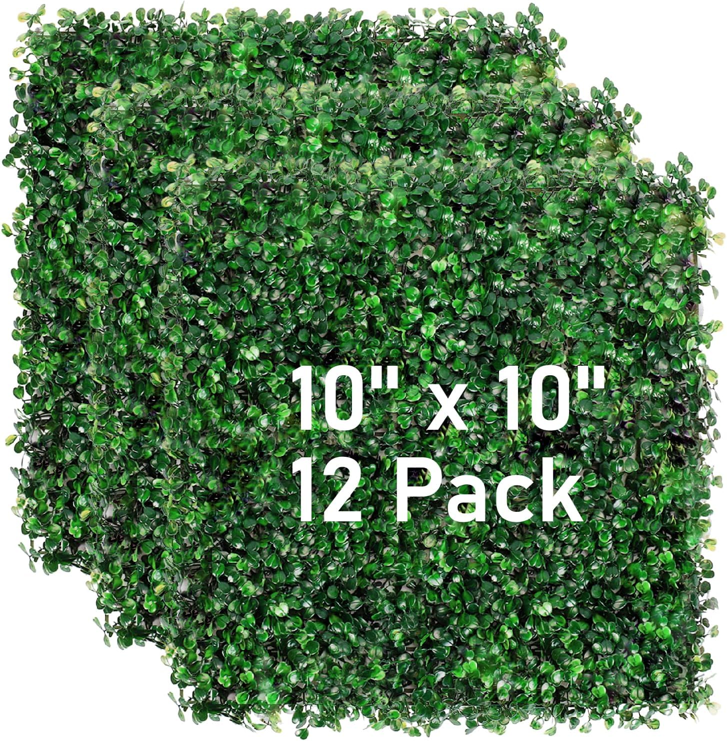 12 Pack Artificial Boxwood Hedge 10x10inch Green Faux Wall Panels ...