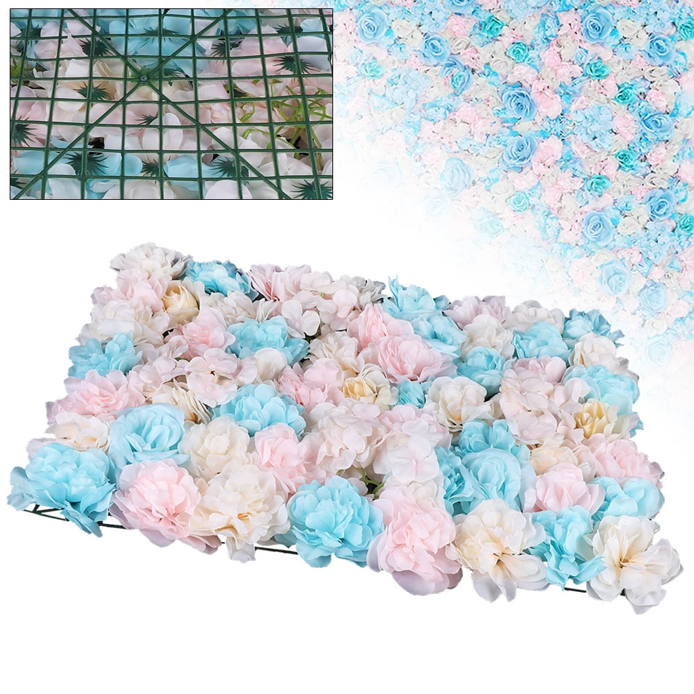12-Pack Artificial Flower Wall Panels, 60x40cm Blue Pink Silk Dahlias ...