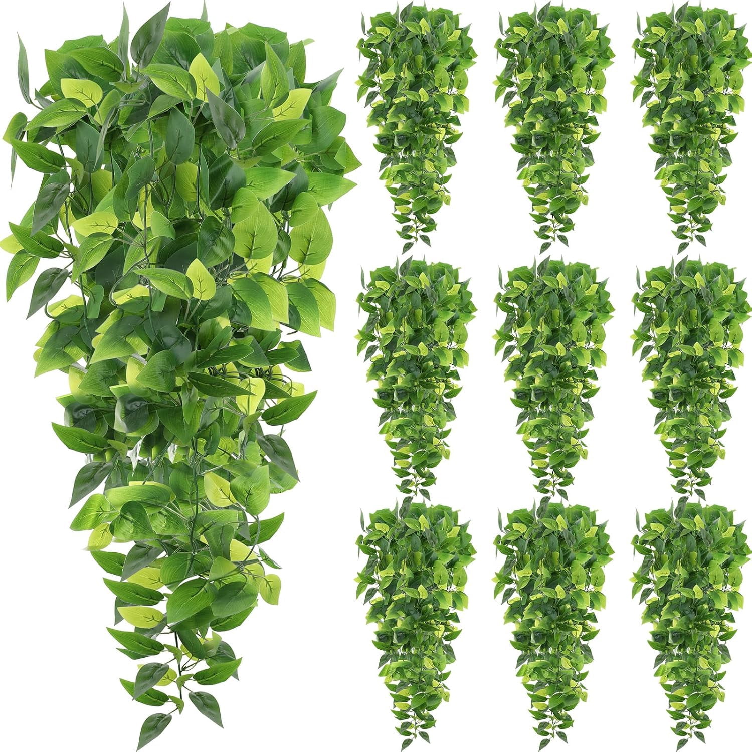 12 Pack Artificial Hanging Greenery Fake Ivy Vines with Fake Leaf Patio ...