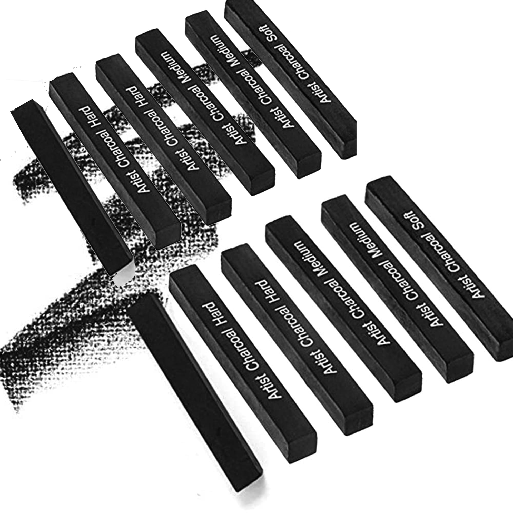 12 Pack Artist Compressed Charcoal Sticks Sketching Charcoal Pastel ...