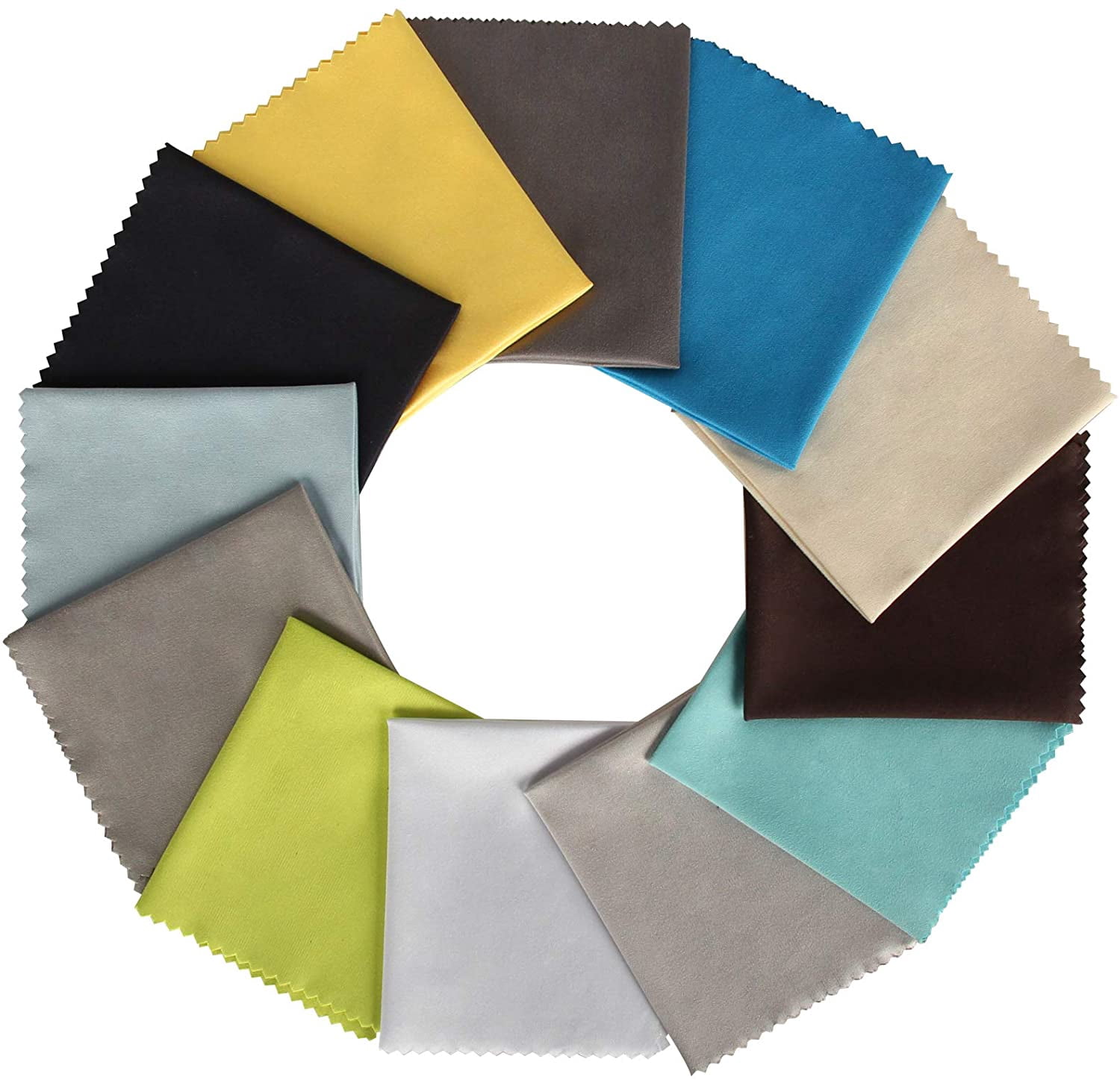 12 Pack Assorted Colors Microfiber Cleaning Cloths - 6" x 7" Microfiber ...