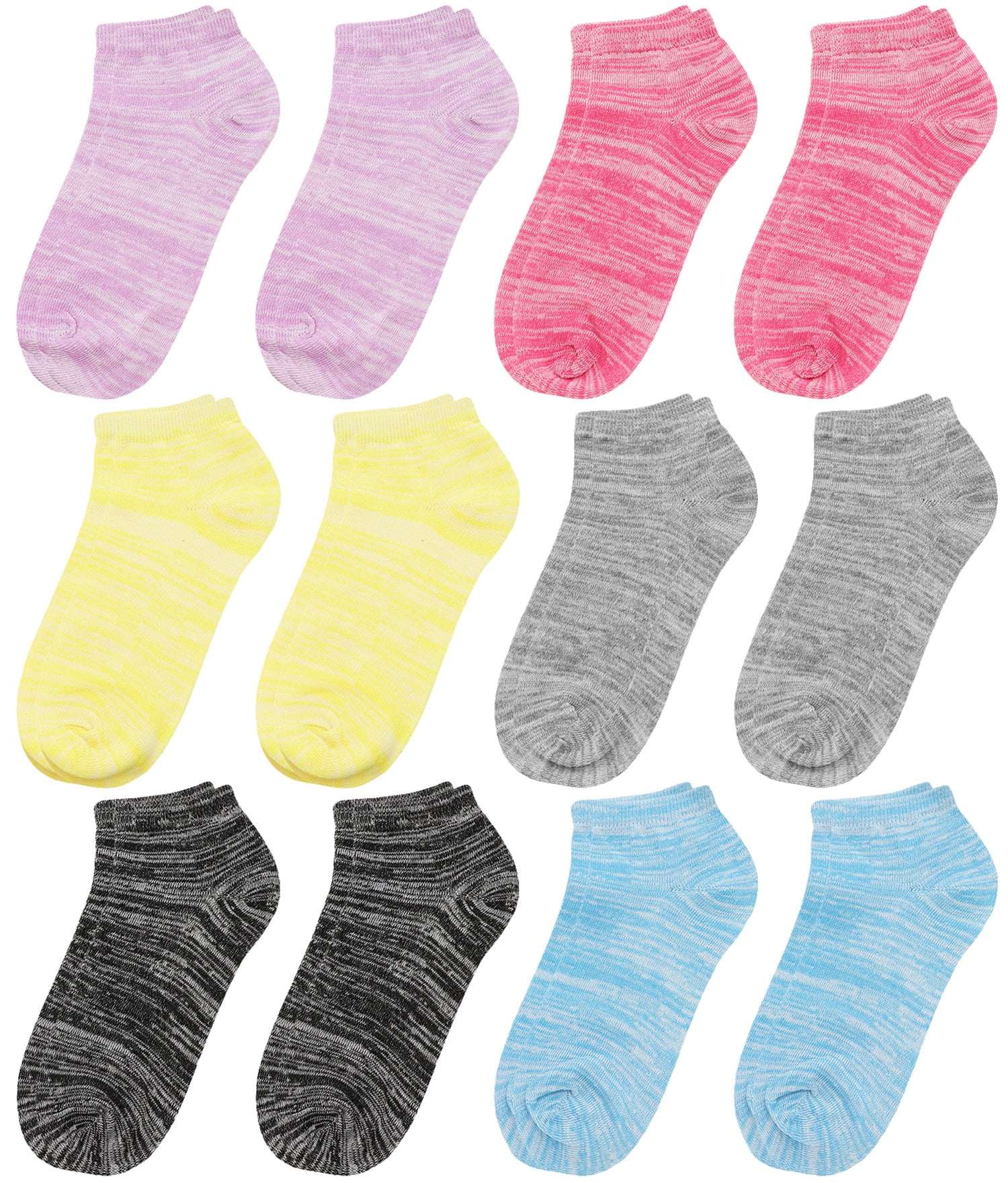 12-Pack Assorted Colors Women's Novelty Ankle Socks Size 9-11 Messy ...