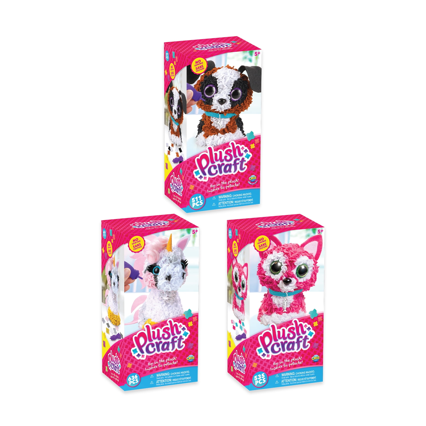 12 Pack: Assorted PlushCraft™ 3D Animal Kit - Walmart.com
