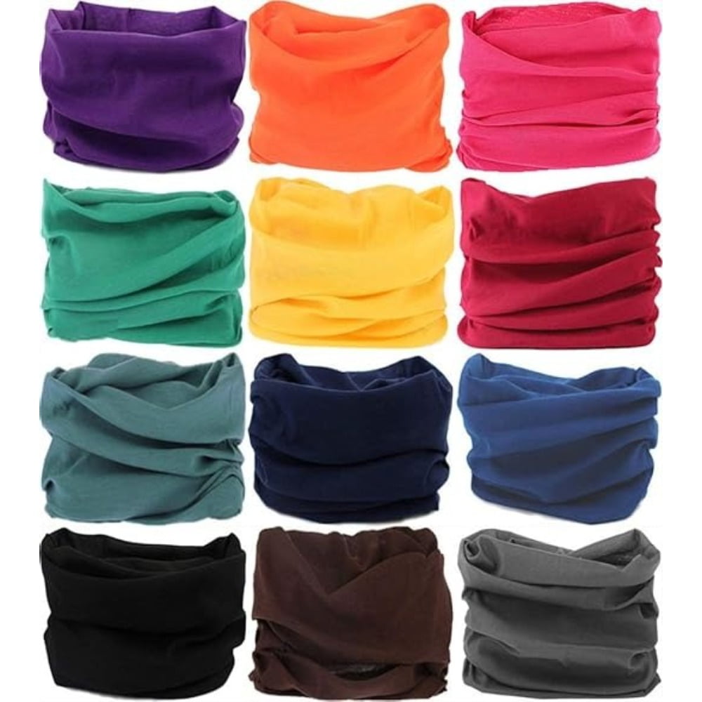 12-Pack Assorted Printed Magic Scarves & Headbands - Ultra-Soft ...