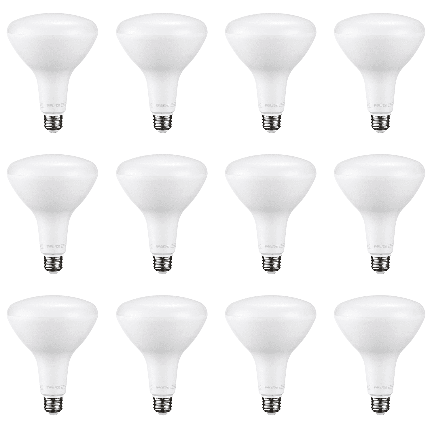 12 Pack BR40 LED Light Bulbs, 17W=100W, 1400lm, Dimmable, E26 Base ...