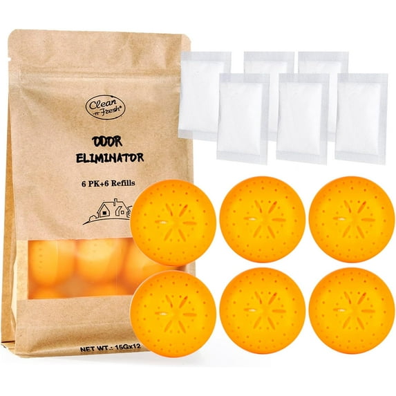 12 Pack Baking Soda Deodorizers, 6 Deodorizer Balls + 6 Refills, Odor ...