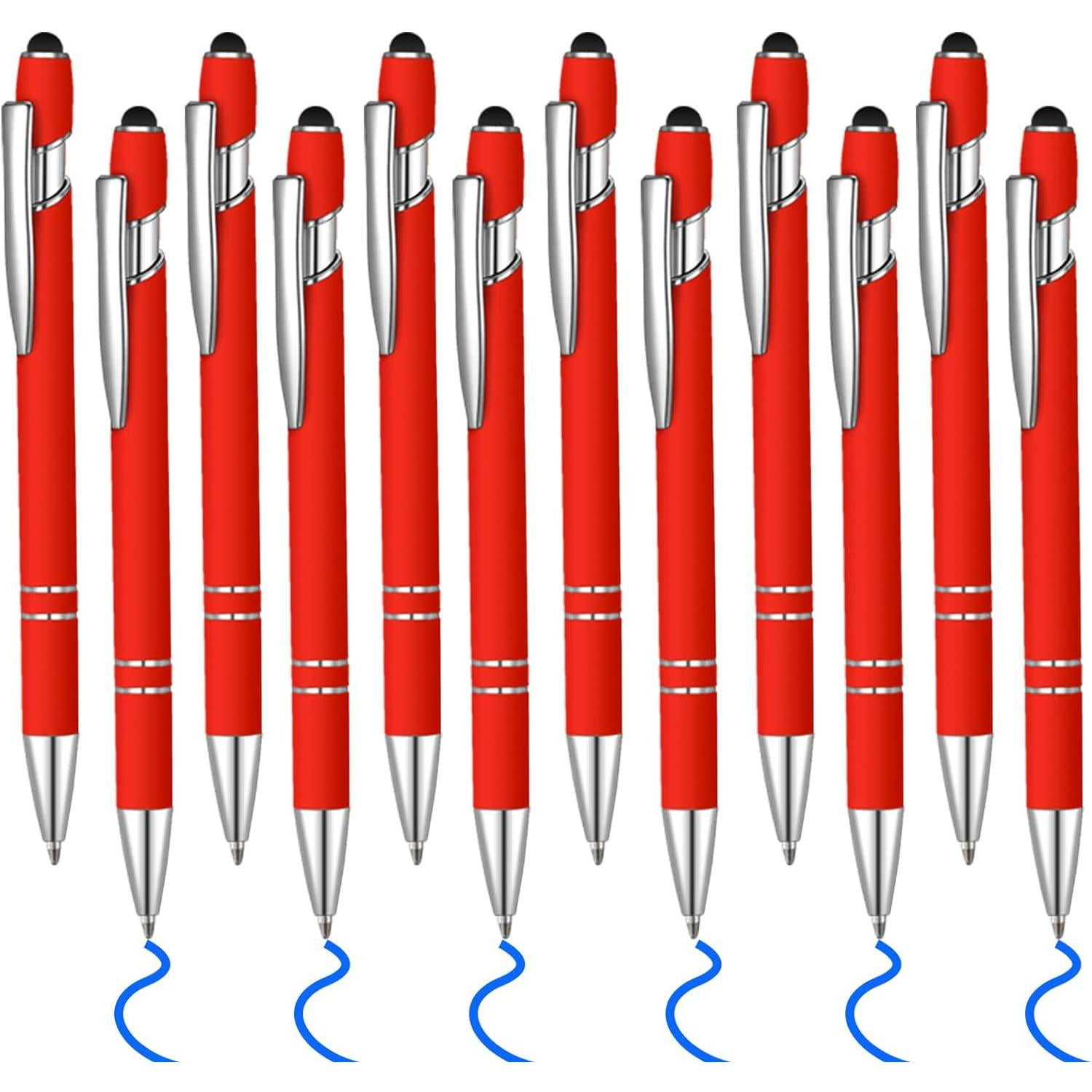 12 Pack Ballpoint Pens Ballpoint Stylus Pens for Touch Screens, Ball Point Pens Black Ink Pens ...