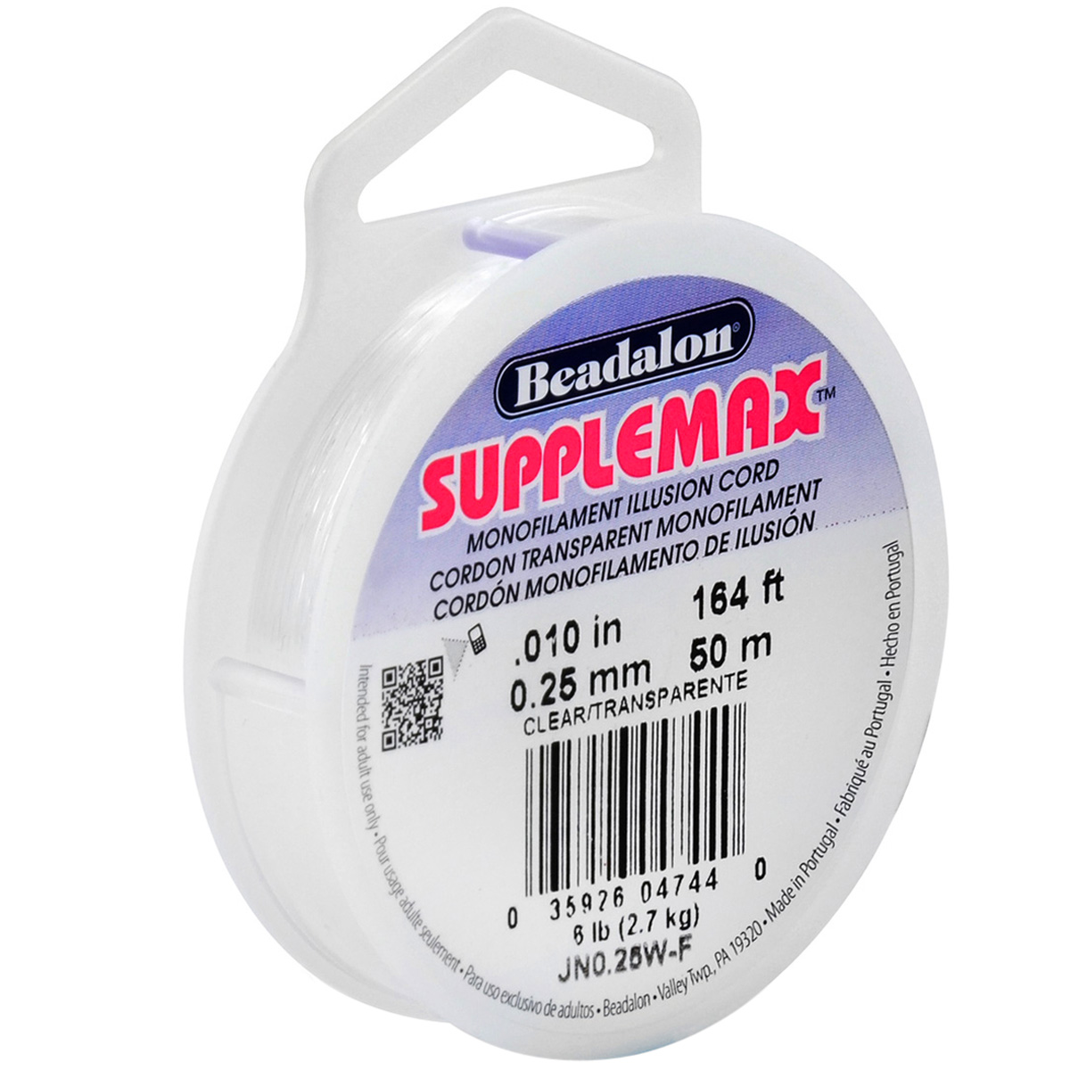 12 Pack: Beadalon® Supplemax™ 0.25mm Clear Monofilament Illusion Cord - Walmart.com