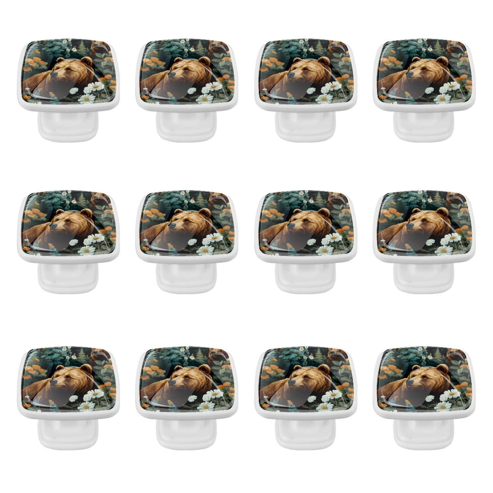 12 Pack Bear Square Cabinet Knobs Kitchen Cabinet Pulls Cupboard Handles Wardrobe Furniture Door ...
