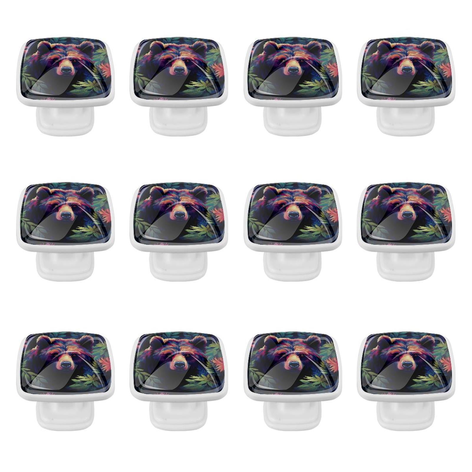 12 Pack Bear Square Cabinet Knobs Kitchen Cabinet Pulls Cupboard Handles Wardrobe Furniture Door ...