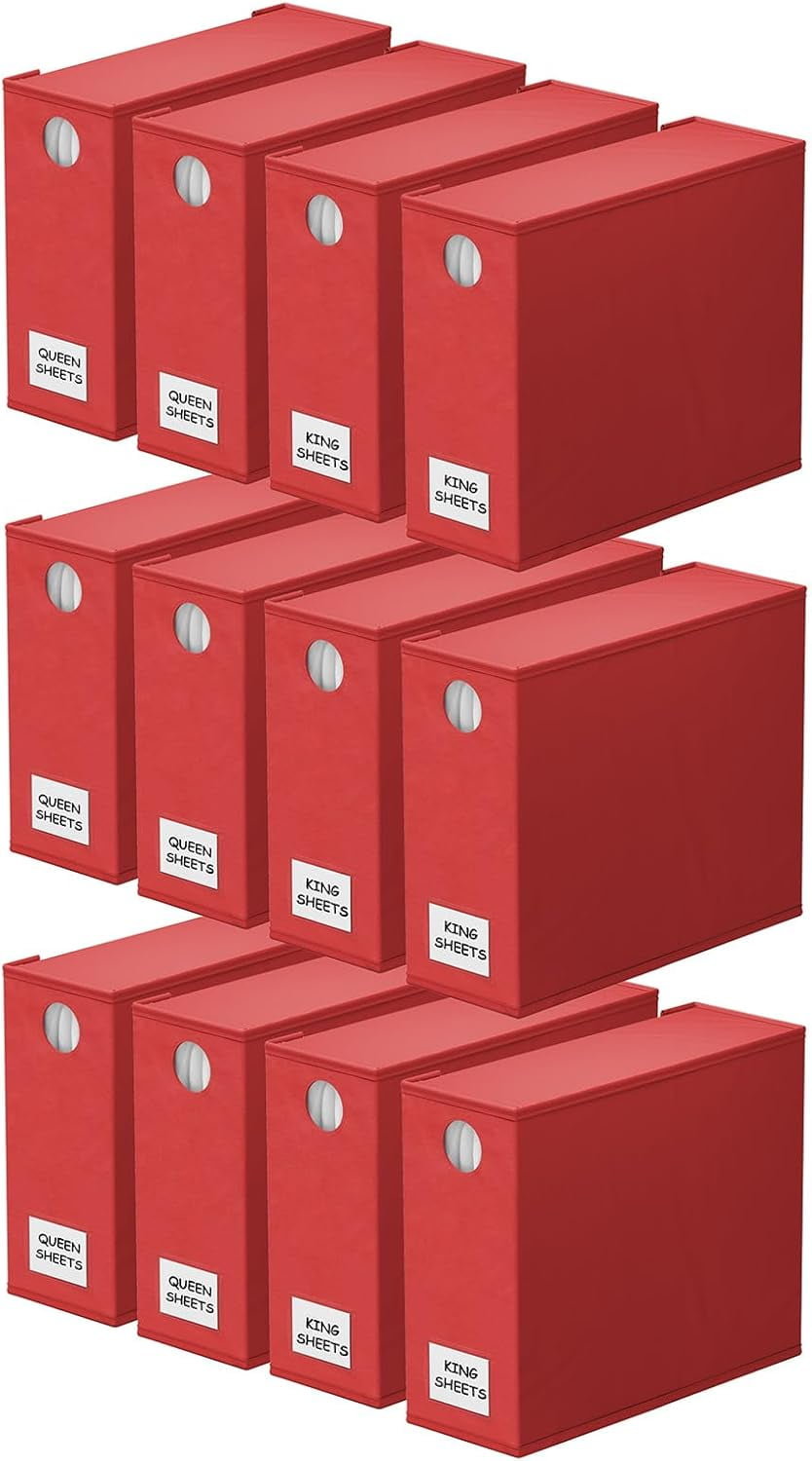 12 Pack Bed Sheet Organizers and Storage, Foldable Organizer for Linen ...