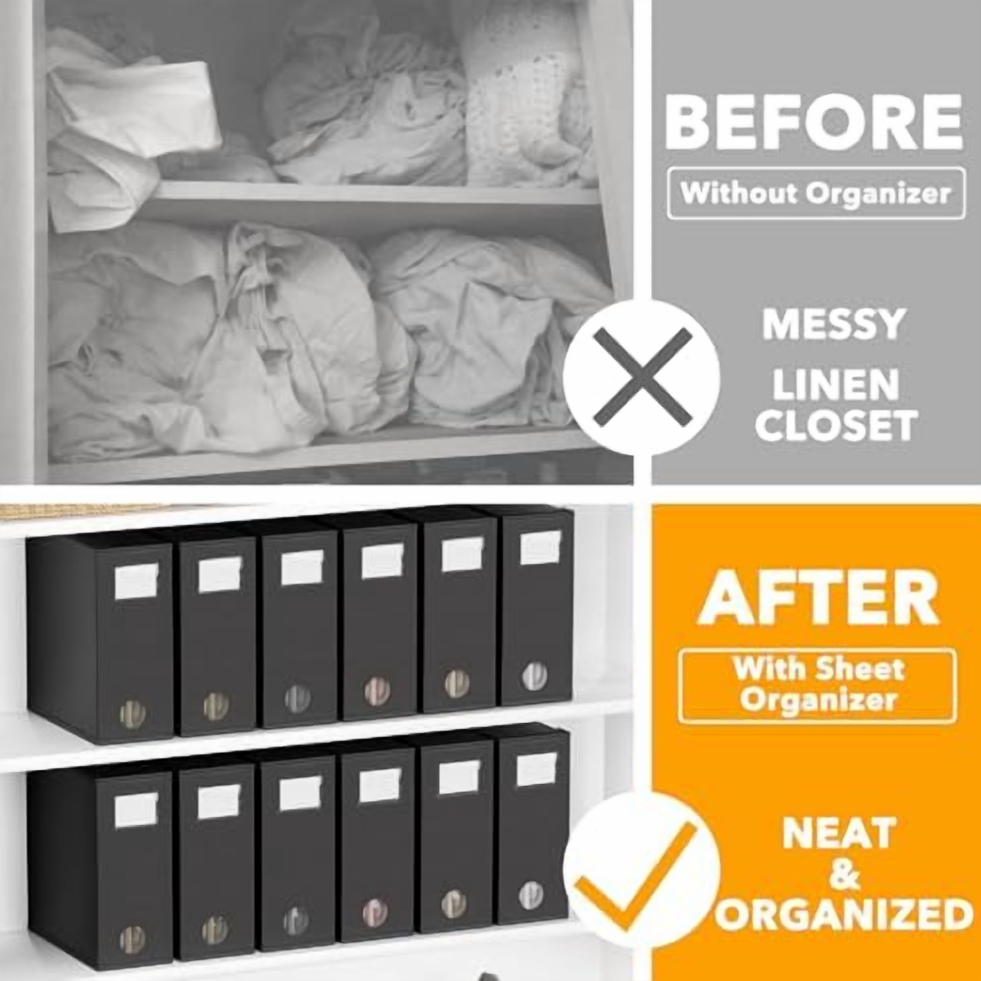 12 Pack Bed Sheet Organizers and Storage, Foldable Sheet Organizer for ...