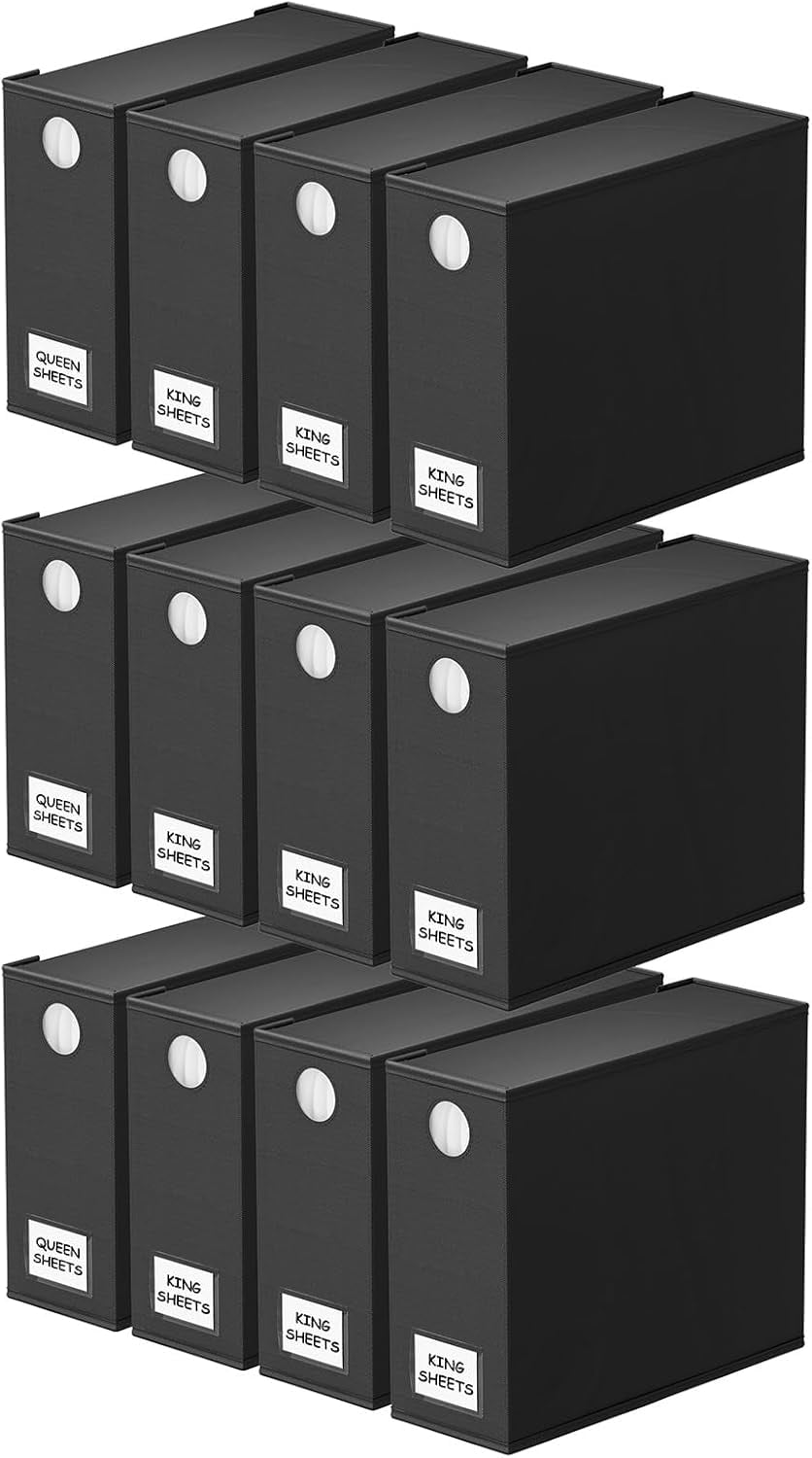 12 Pack Bed Sheet Organizers and Storage, Foldable Sheet Organizer for ...