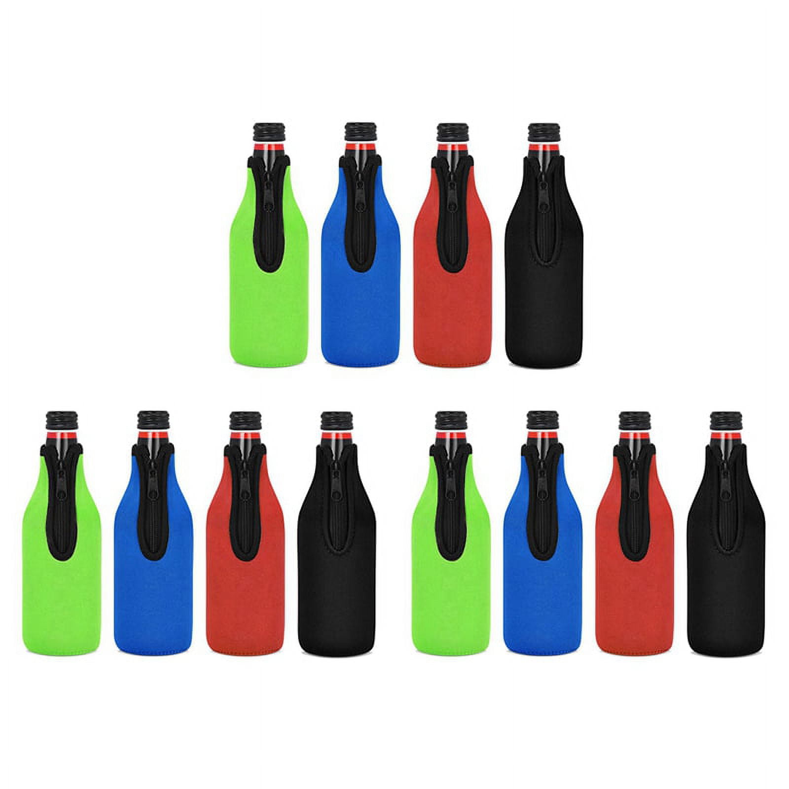 12 Pack Beer Bottle Insulator Sleeve Keep Drink Cold,Zip-Up Bottle ...