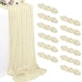 12 Pack Beige Cheesecloth Table Runners 35 x 120 Inch Rustic Boho Gauze ...