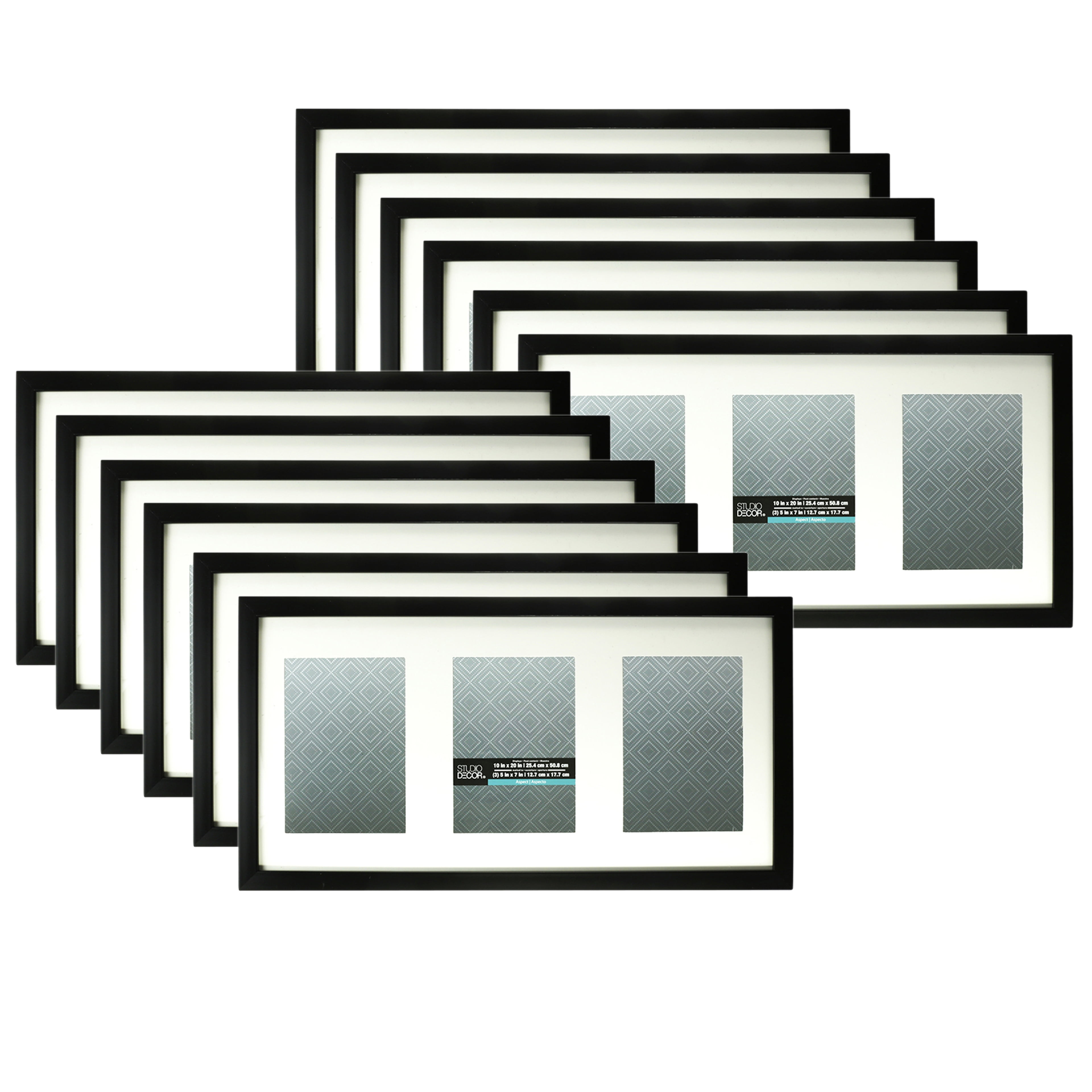 12 Pack: Black 3-Opening 5" x 7" Collage Frame with Mat - Aspect by ...