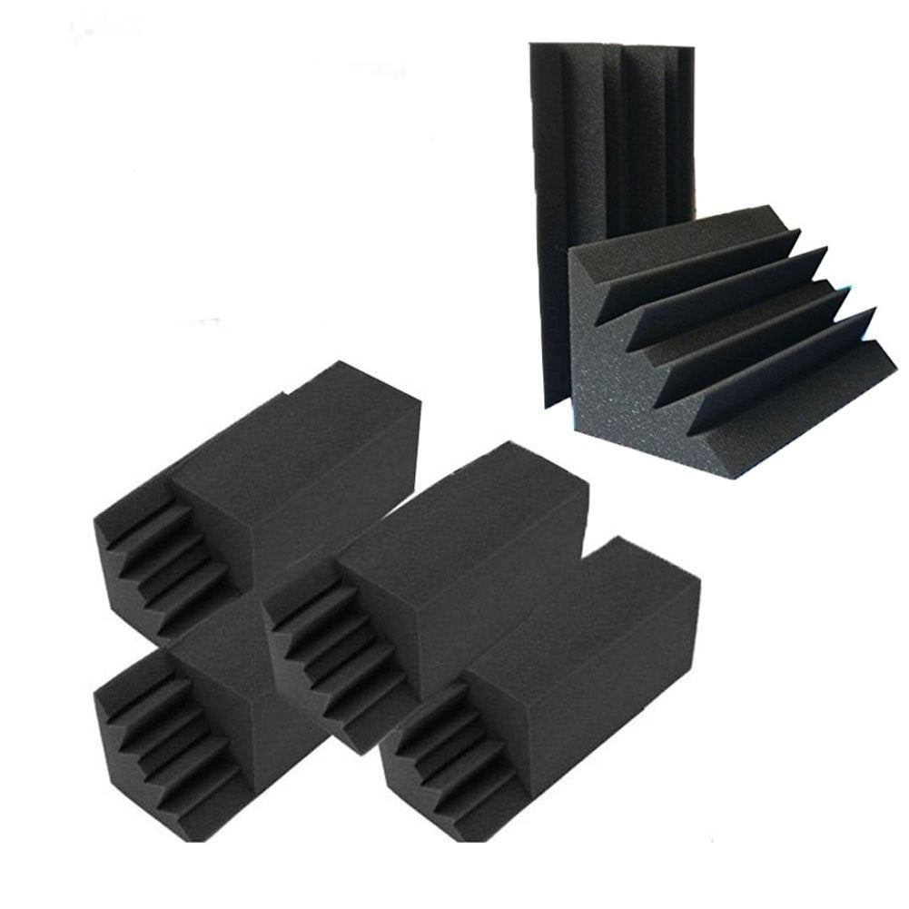 12 Pack Black Acoustic Foam Bass Trap Studio Home Soundproofing Corner ...