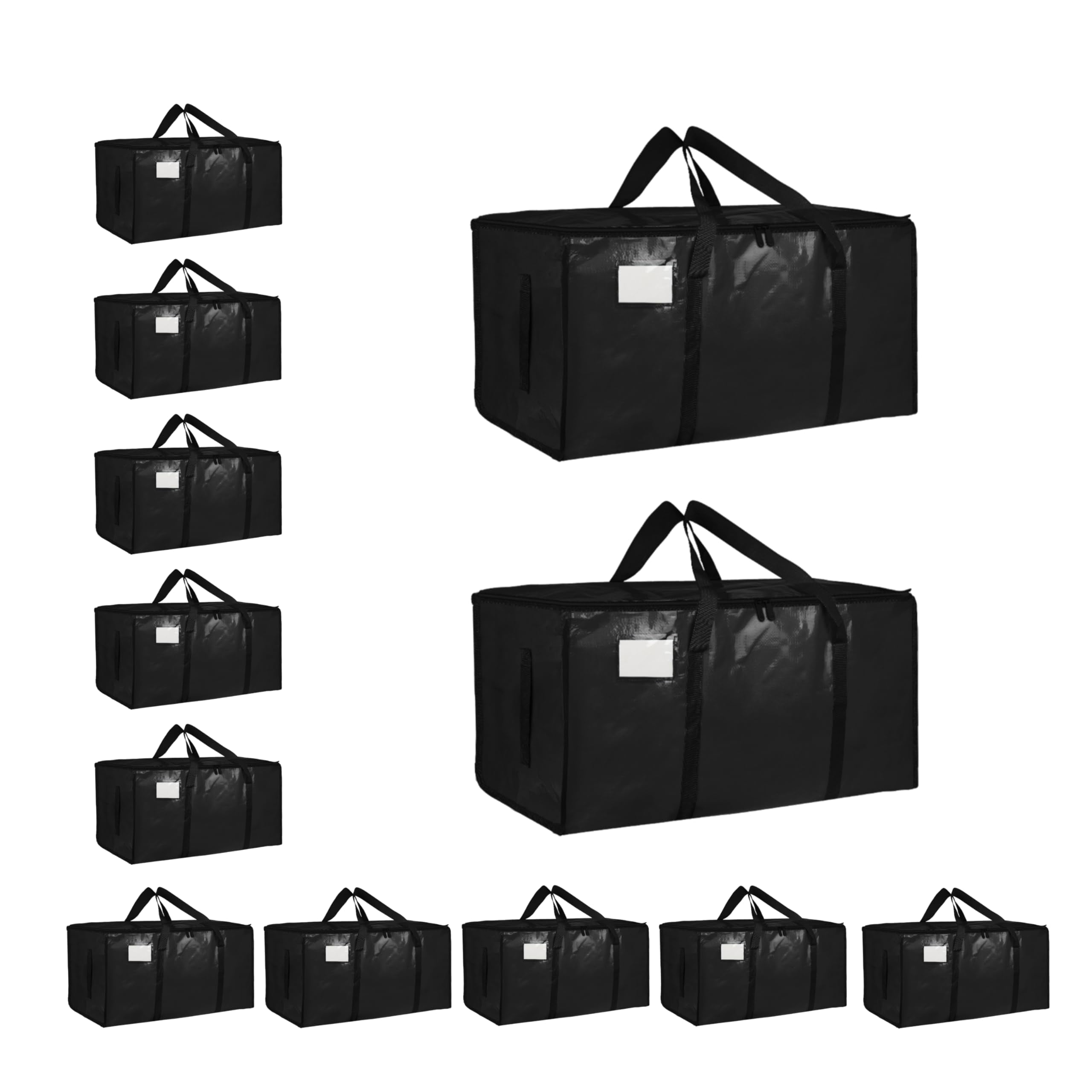 12 Pack Black Extra Large Heavy Duty Waterproof Storage Totes With ...