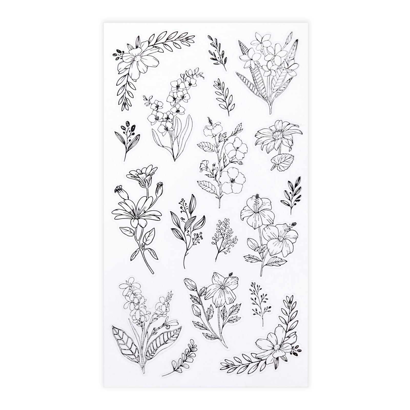 Recollections Black Flower Stickers, 12 Pack - Walmart.com