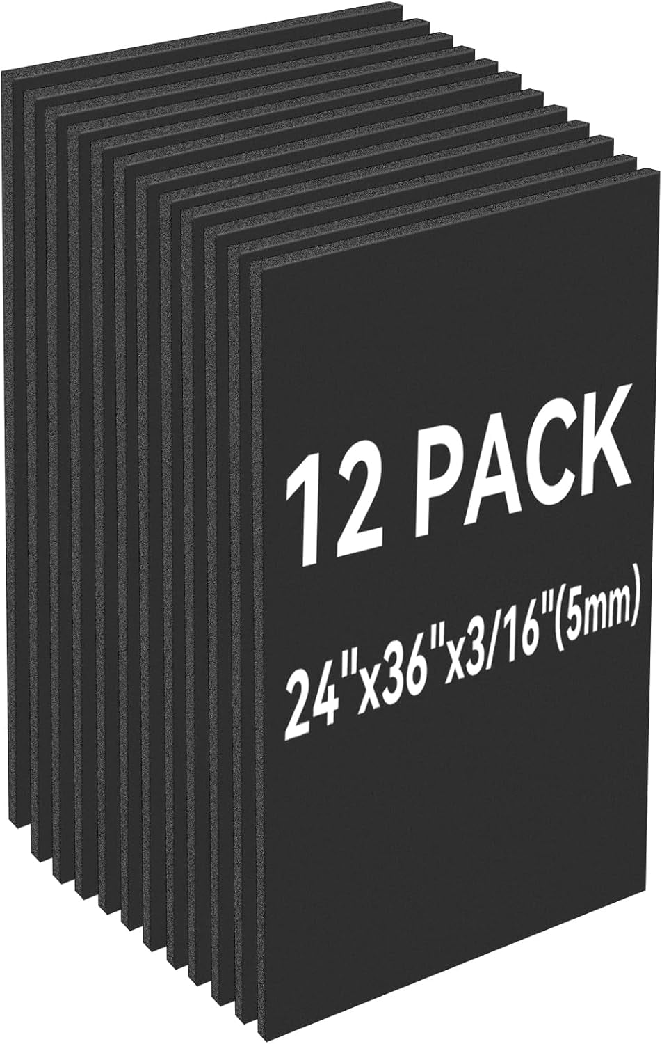 12 Pack Black Foam Board 24"x36", 3/16" Thick Foam Core Board for ...