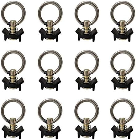 12 Pack Black L Track Single Stud Fitting with Round Ring (L Track Rail ...