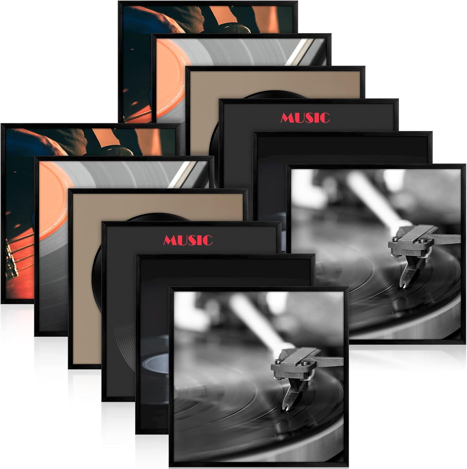 12 Pack Black Music Album Frames 12.5 X 12.5inch Aluminum Vinyl Record ...